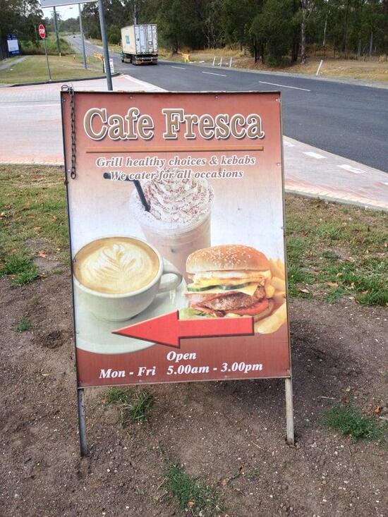 Menu at CAFE FRESCA, Willawong