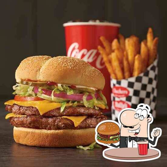Menu at Rally's fast food, Piqua