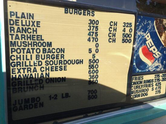 Menu at Hal's Drive In restaurant, Sedro-Woolley