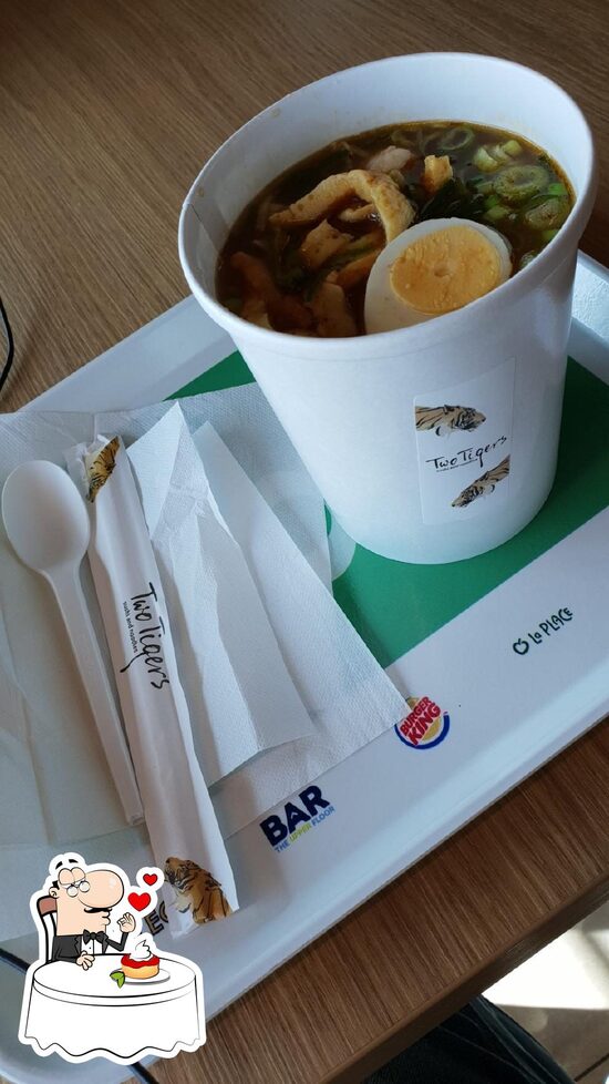 Menu at Two Tigers, Schiphol