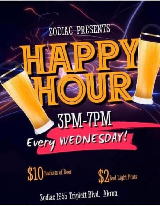 Menu at Zodiac Bar, Akron