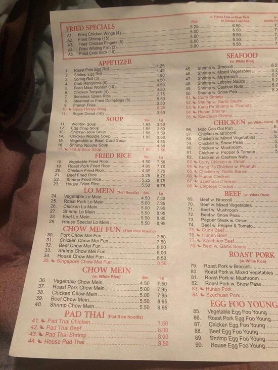 Carta del restaurante Eastern Wok, Columbus, S High St
