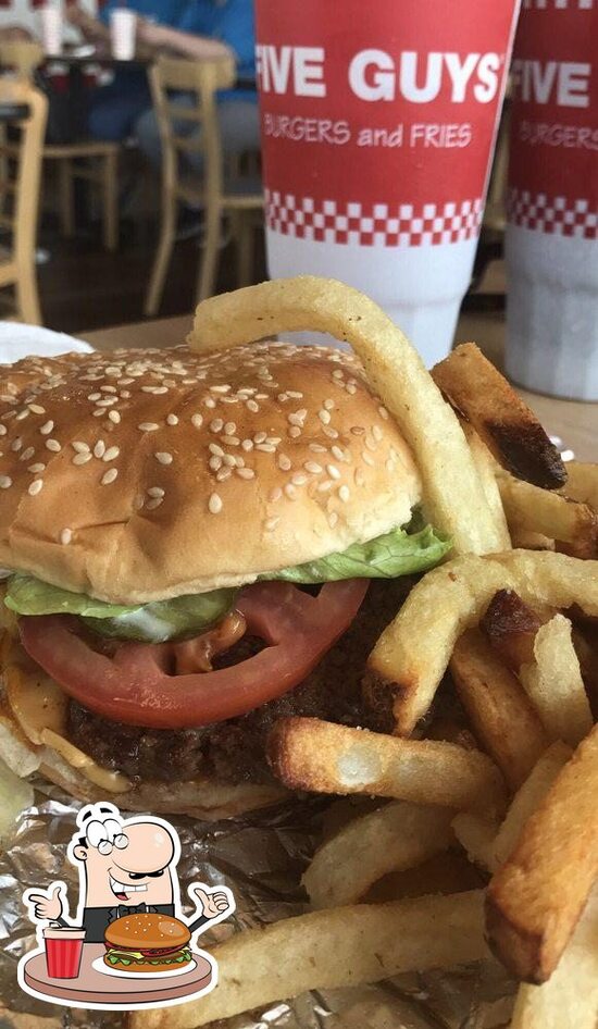 Menu at Five Guys restaurant, Florence