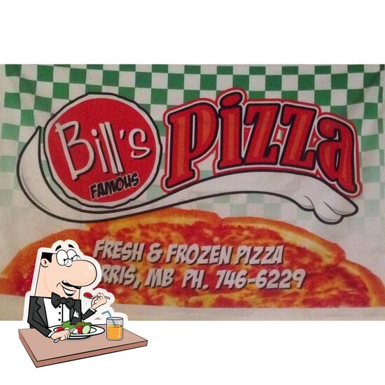 Menu at Bill's Pizza restaurant, Morris