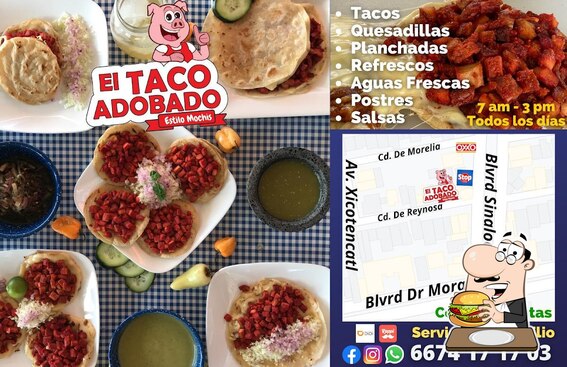 Menu at El Taco Adobado restaurant, Culiacán