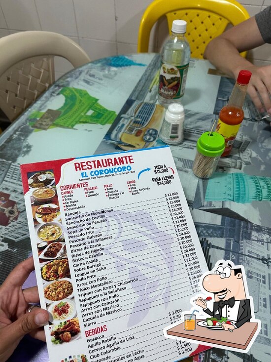 Carta de Restaurante El Coroncoro, Cartagena