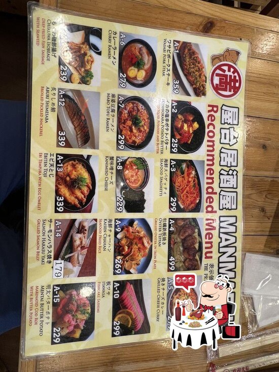 Menu at Manmaru Japanese Restaurant, Makati