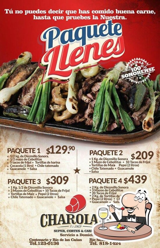 Menu at Carnes Charolais restaurant, Los Mochis