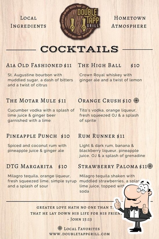 Menu at Double Tapp Grill pub & bar, Melbourne