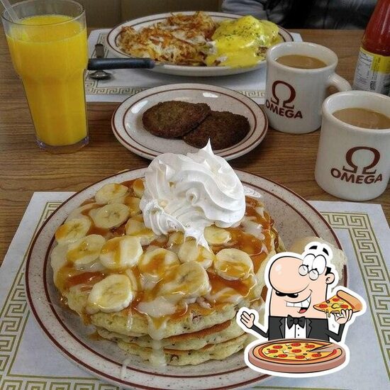 Menu at Omega Pancake House restaurant, Surfside Beach, US-17 BUS