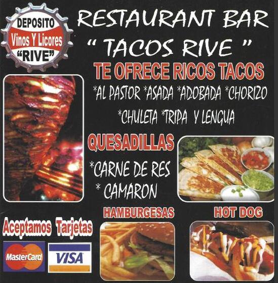 Menu at Restaurant Bar "Tacos Rive", Colima