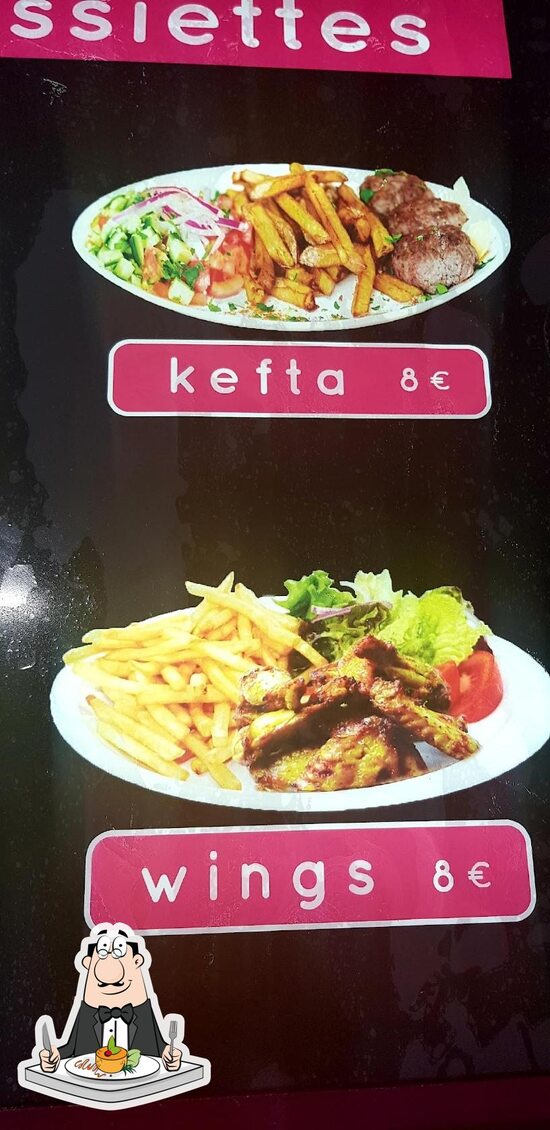 Menu au Bee Bop Kebab restaurant, Les Herbiers