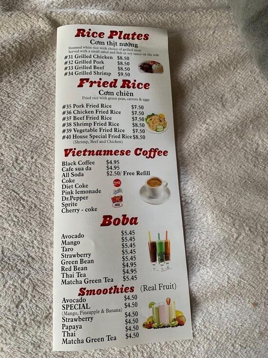 Menu at Pho Bowl restaurant, Phoenix, W Baseline Rd