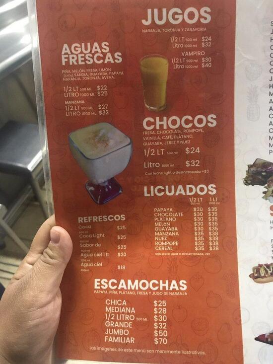 Carta del pub y bar Jugos Y Chocos Tony, Aguascalientes, Aguascalientes ...