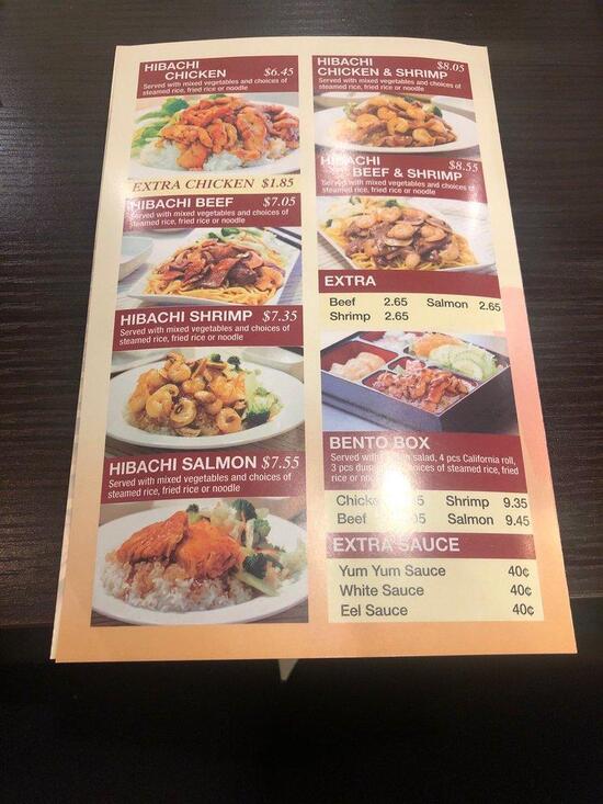Menu at Bento's Hibachi & Sushi Express restaurant, Gambrills