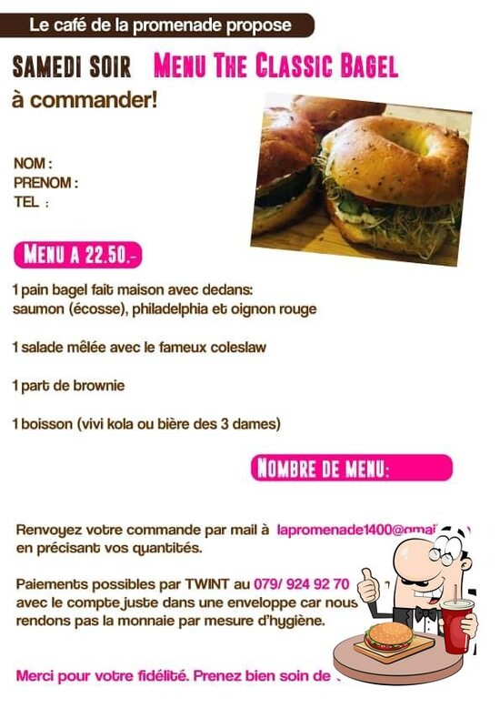 Le café de la promenade, Yverdon-les-Bains - Restaurant menu and reviews