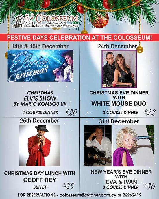 Menu at Colosseum Restaurant Live Shows & Weddings, Paphos