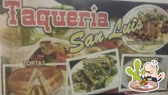 Menu at San Luis restaurant, Bryan