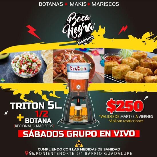 Menu at Boca Negra Marimba pub & bar, Tuxtla Gutiérrez