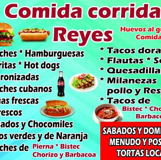 Menu at Comida Corrida "Reyes" restaurant, San José el Quince
