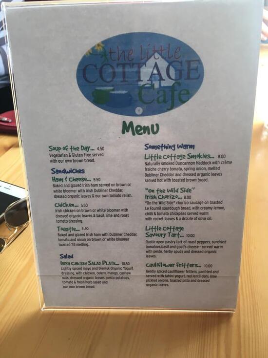 Menu at The Little Cottage Cafe, Sligo, R291