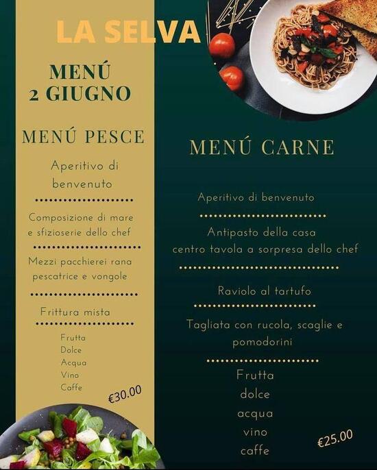 Menu da Ristorante Pizzeria La Selva, Gioia Sannitica, Via Fontanelle