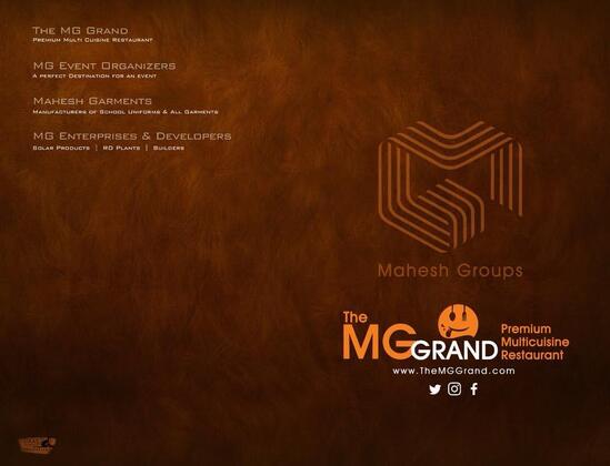 Menu at The MG Grand Premium Multicuisine Restaurant, Madanapalle