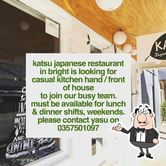Menu at Katsu Japanese Restaurant, Bright