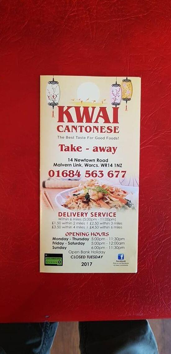 Menu at Kwai Authentic Foods fast food, Malvern