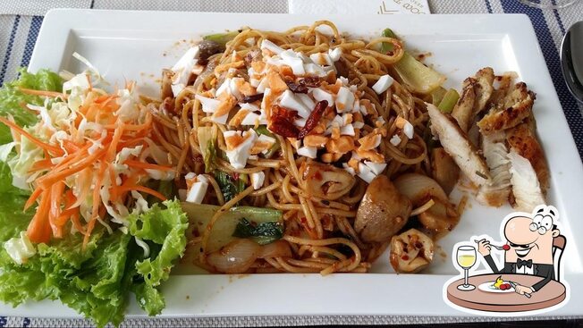 Menu at Moon terrace coffee shop restaurant, Mae Raem