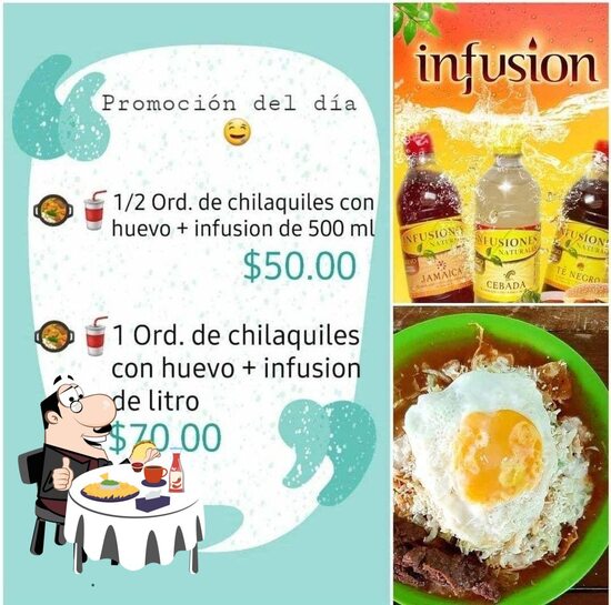 Menu at Infusión cafe, Campeche