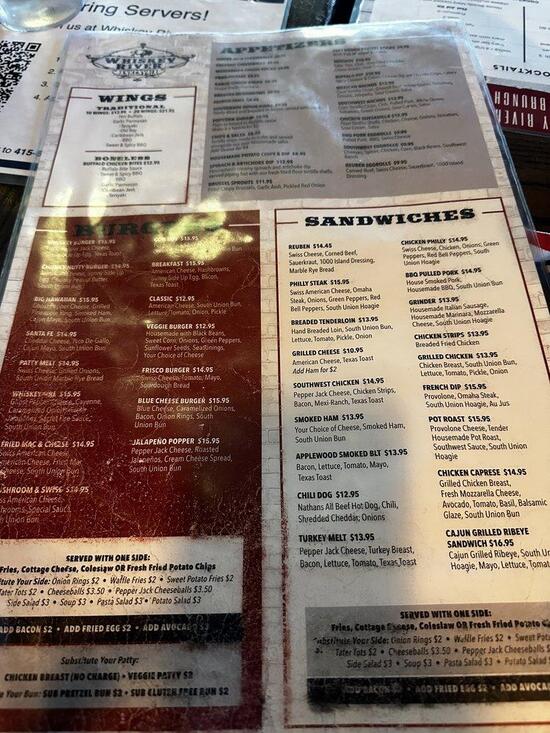 Menu at Whiskey River Ankeny pub & bar, Ankeny, SW Vintage Pkwy