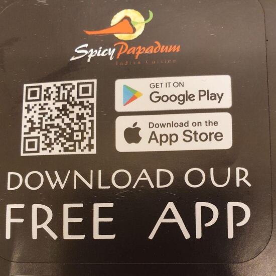 Menu at Spicy Papadum restaurant, Great Yarmouth