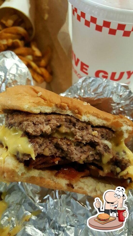 Menu at Five Guys fast food, Los Angeles, 735 S Figueroa St #120