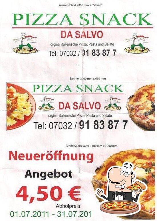 Menu at Pizza Snack, Herrenberg