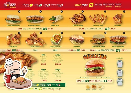 Red Rooster Peri Peri, 209 Marsh Rd in Luton - Restaurant menu and reviews