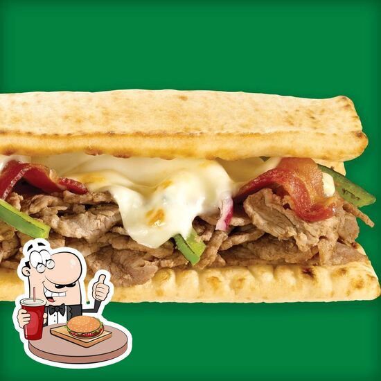 Menu at Subway fast food, Edmonton, 104 St NW