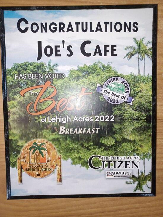 Menu at Joe's Cafe, Lehigh Acres, 27 Homestead Rd N