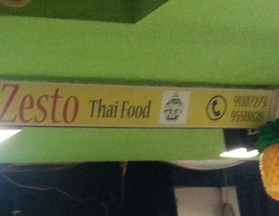 Menu at Zesto Thai Food restaurant, Central Jakarta