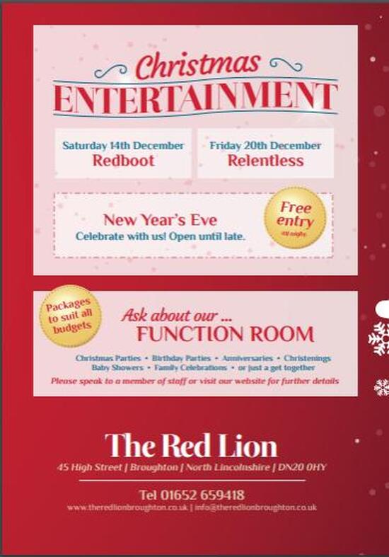 Menu at Red Lion Inn pub & bar, Broughton