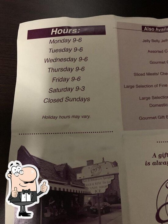 Menu at Collins Fine Foods restaurant, Van Wert