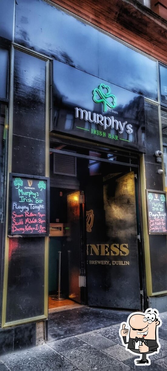 Menu at Murphy's Irish Bar, Glasgow