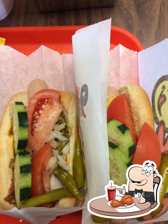 Menu at Boz Hot Dogs restaurant, Morris