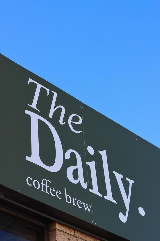 Menu at The Daily Coffee Brew cafe, Berkeley Vale
