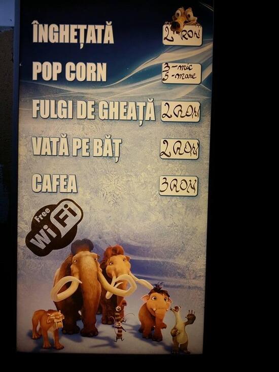 Menu at CCD cafe, Făgăraș