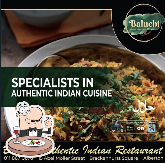 Menu at Baluchi Restaurant, Sandton