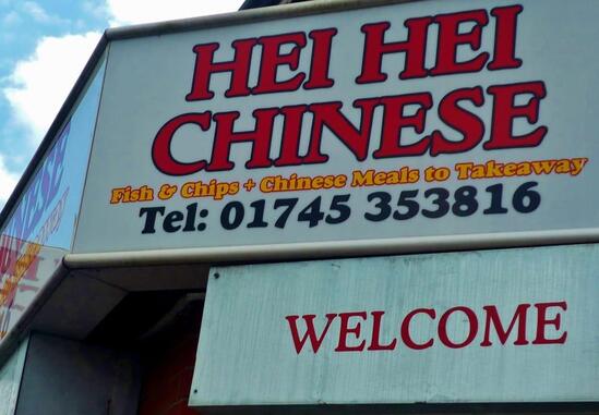 Menu at Hei Hei Chinese fast food, Rhyl