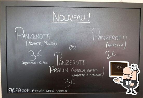Menu au Chez Vincent restaurant, Hayange