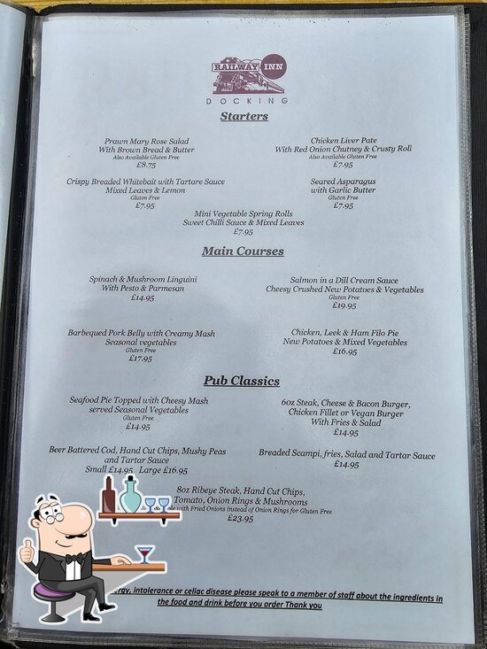 The Railway Inn, Docking - Restaurant menu, prices and reviews