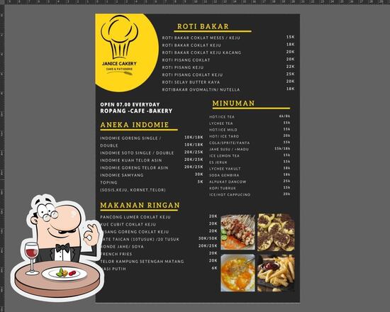 Menu at Janice Cakery (Cake & Patisserie), West Jakarta